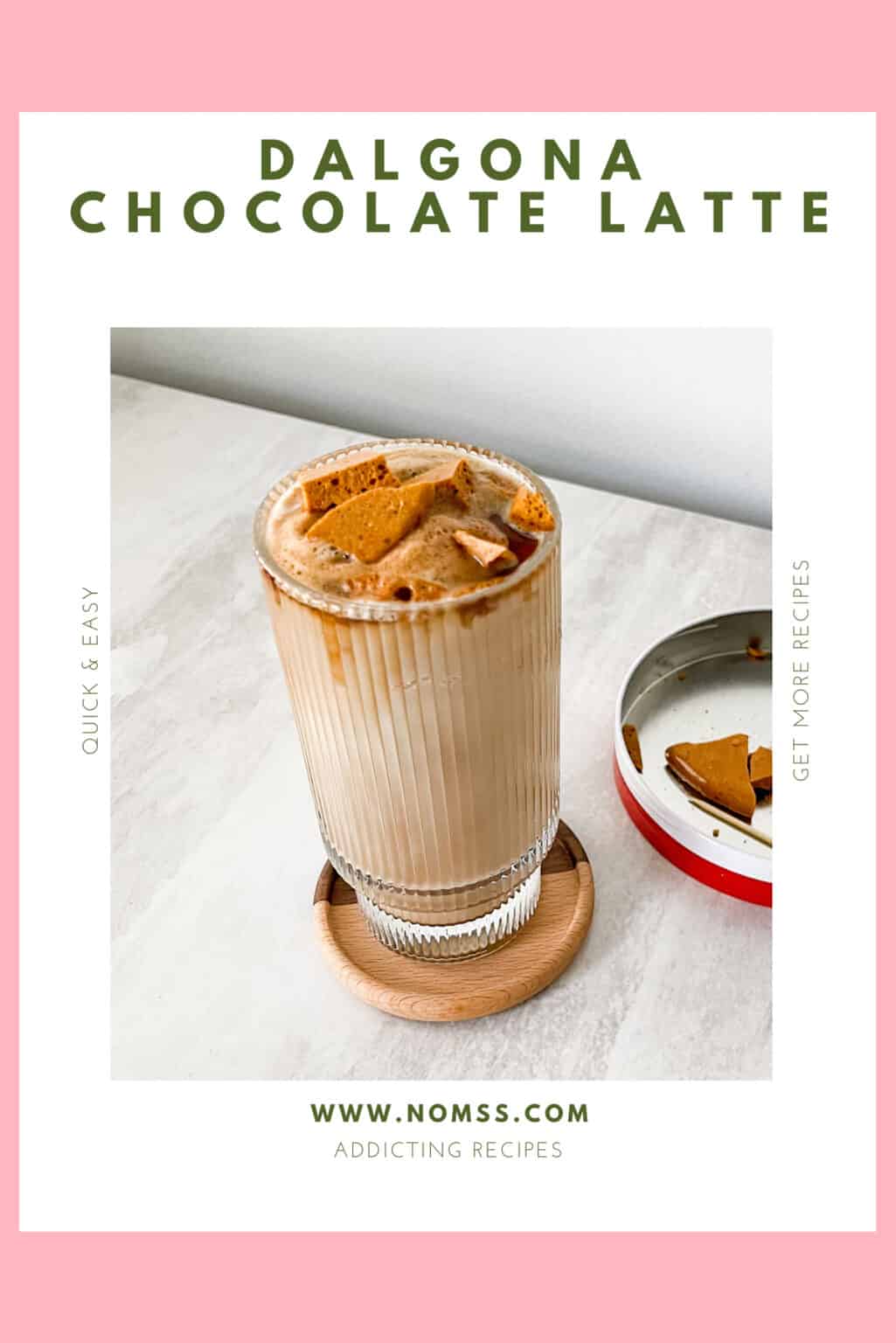 Espresso Latte with Dalgona Chocolate Recipe (Easy) - Nomss.com