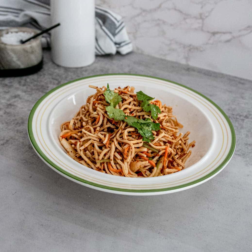 Chinese Mala Bean Curd Noodles Cold Salad 麻辣涼拌豆腐絲 - Nomss.com